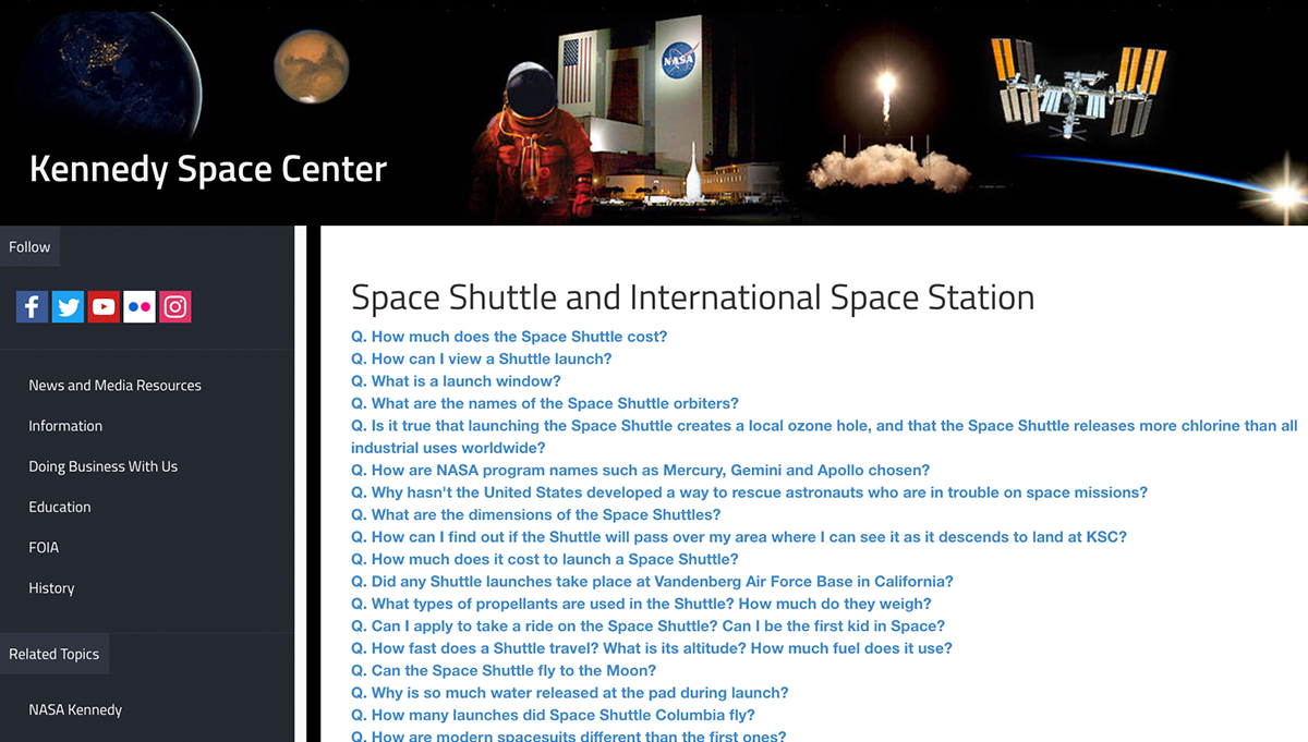 Shuttle Era Resources | APPEL Knowledge Services